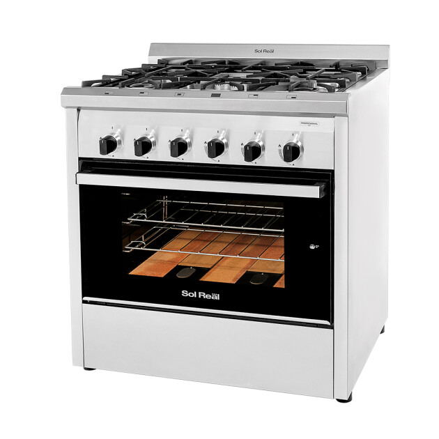Cocina Sol Real Profesional 860 (5 Hornallas) con Rejas de Fundición y ...