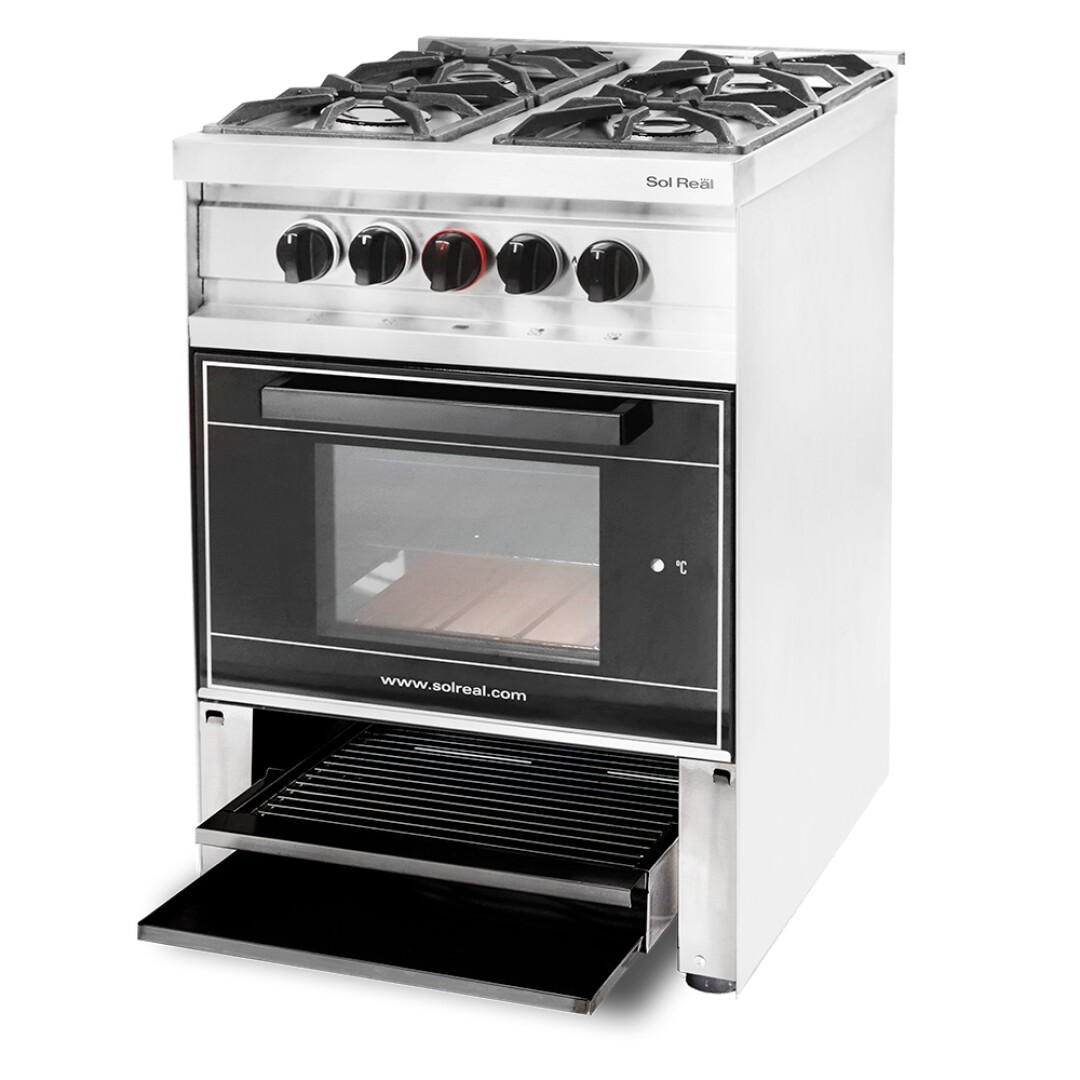 Cocina Sol Real Mini Semi-Industrial (4 Hornallas) con Rejas de ...